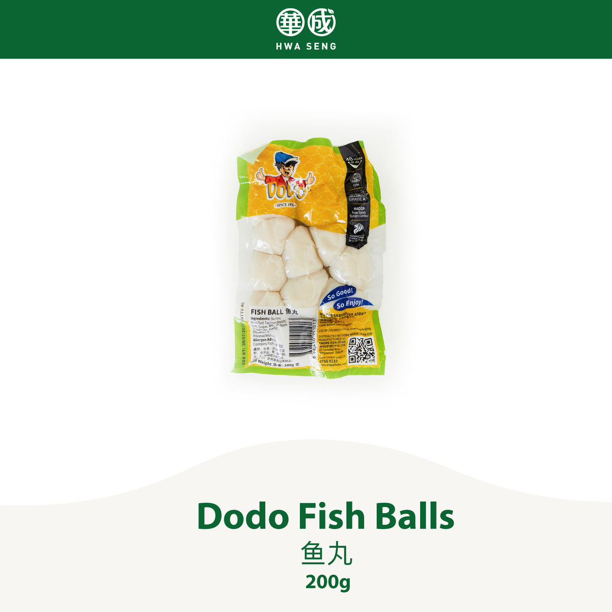 Dodo Fish Balls 鱼丸 200g per pkt – Hwa Seng Vege Fruits Supplier